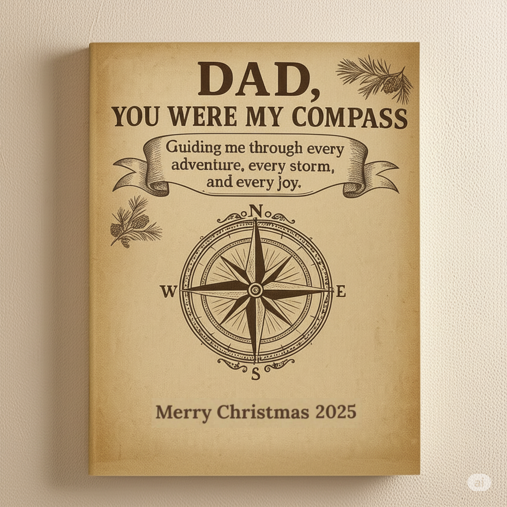 Dad, You Were My Compass Wall Canvas – Papasonn's Prints